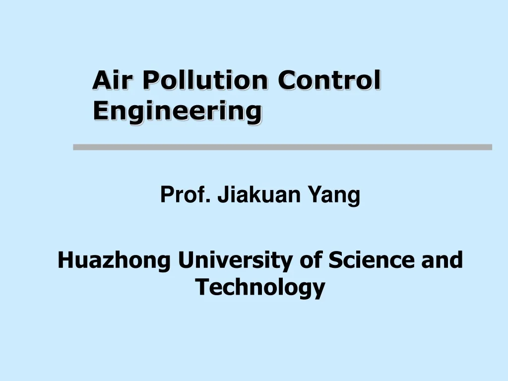 PPT - Air Pollution Control Engineering: Concentration Models and ...