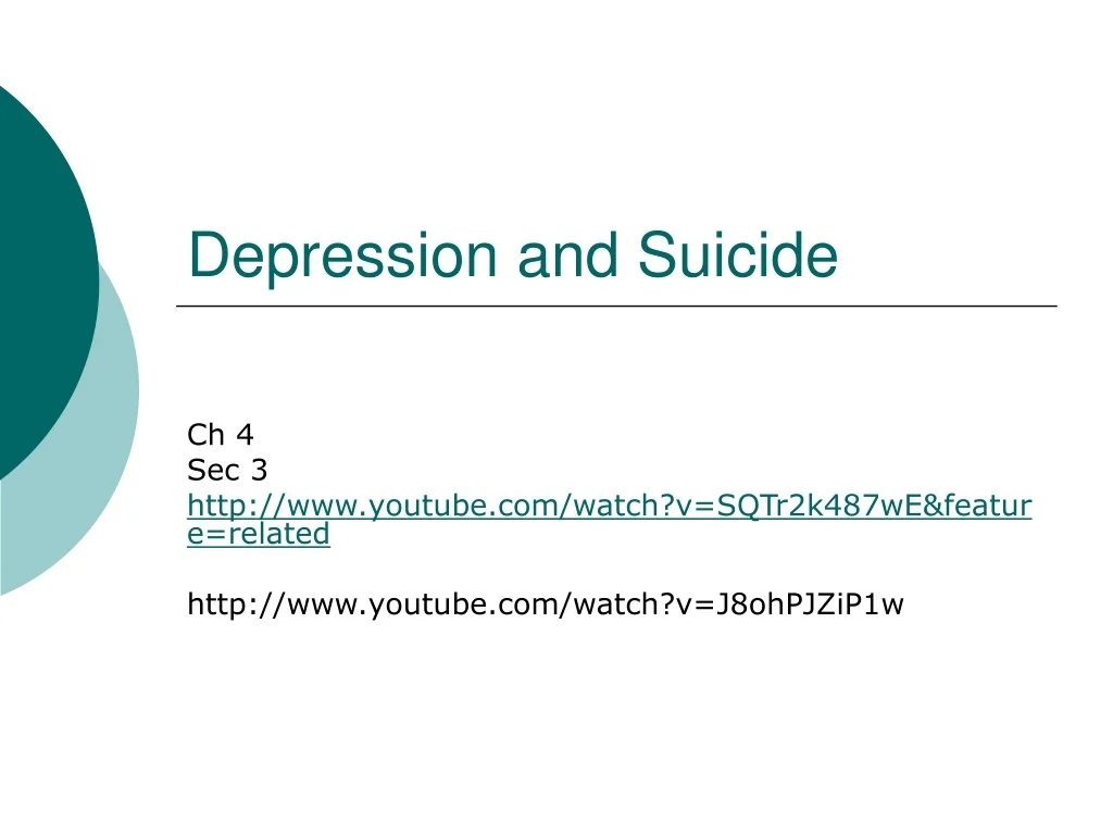 PPT - Depression and Suicide PowerPoint Presentation, free download ...