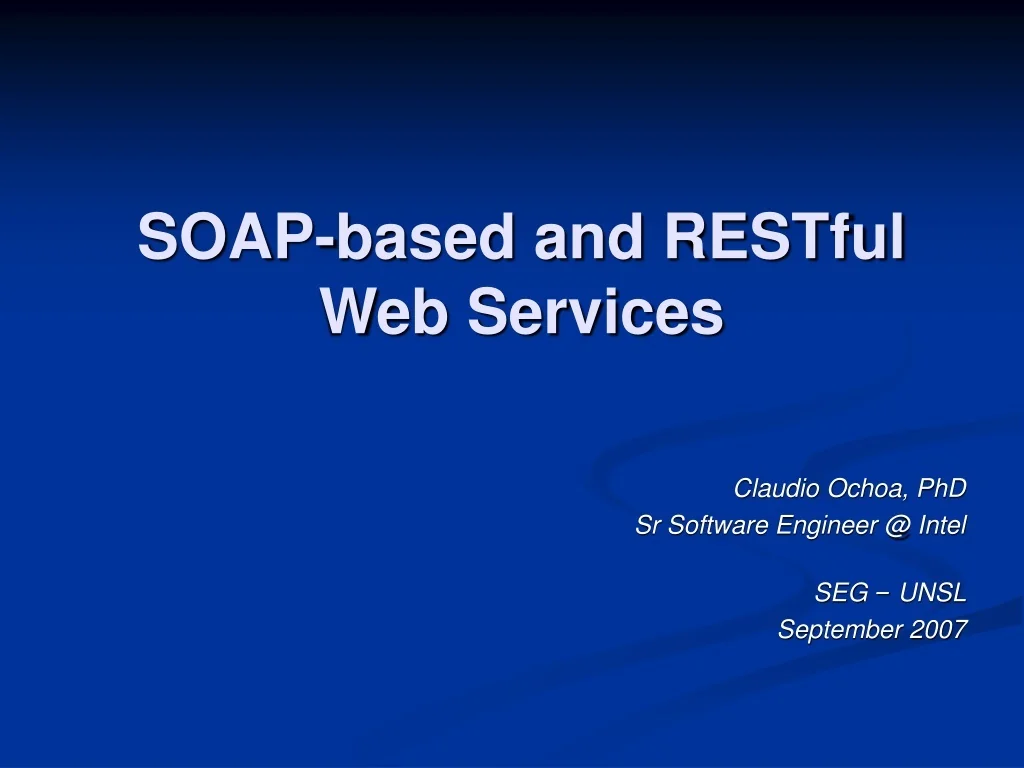 PPT - SOAP-based and RESTful Web Services PowerPoint Presentation, free ...