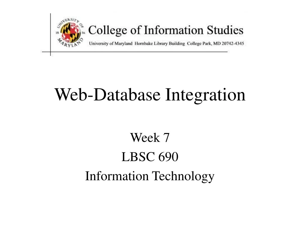 PPT - Web-Database Integration PowerPoint Presentation, free download ...