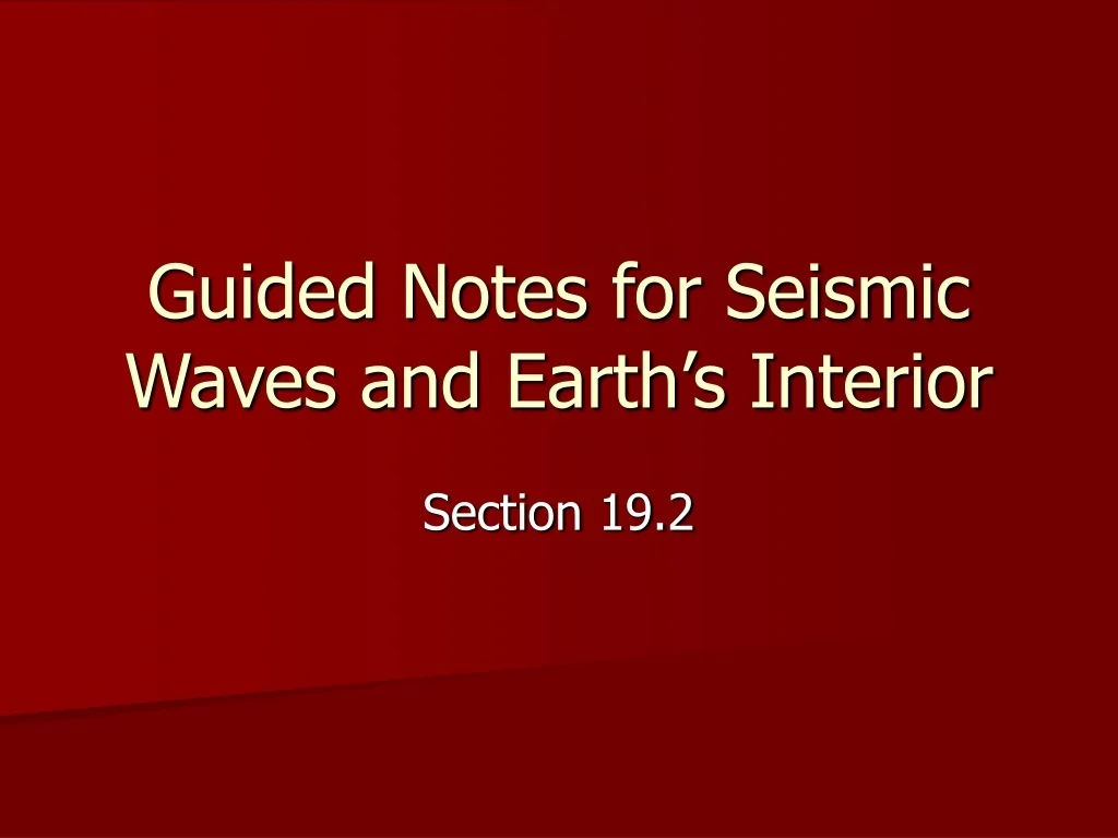 PPT - Exploring Seismic Waves & Earth's Layers PowerPoint Presentation ...