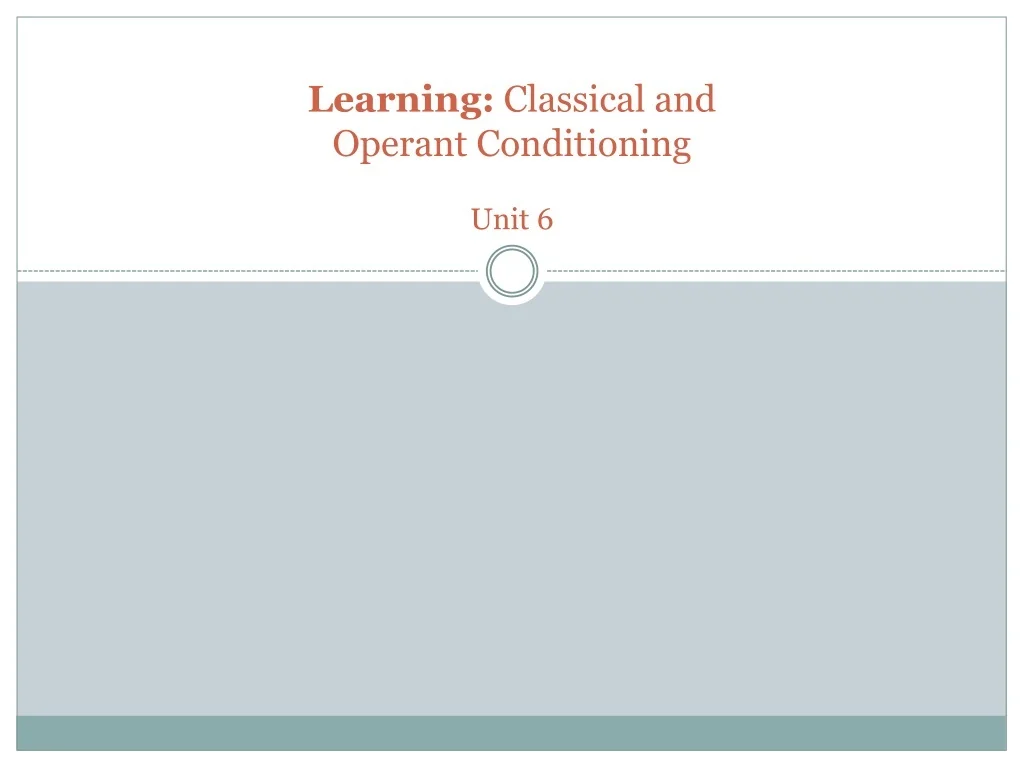 PPT - Classical and Operant Conditioning PowerPoint Presentation, free ...