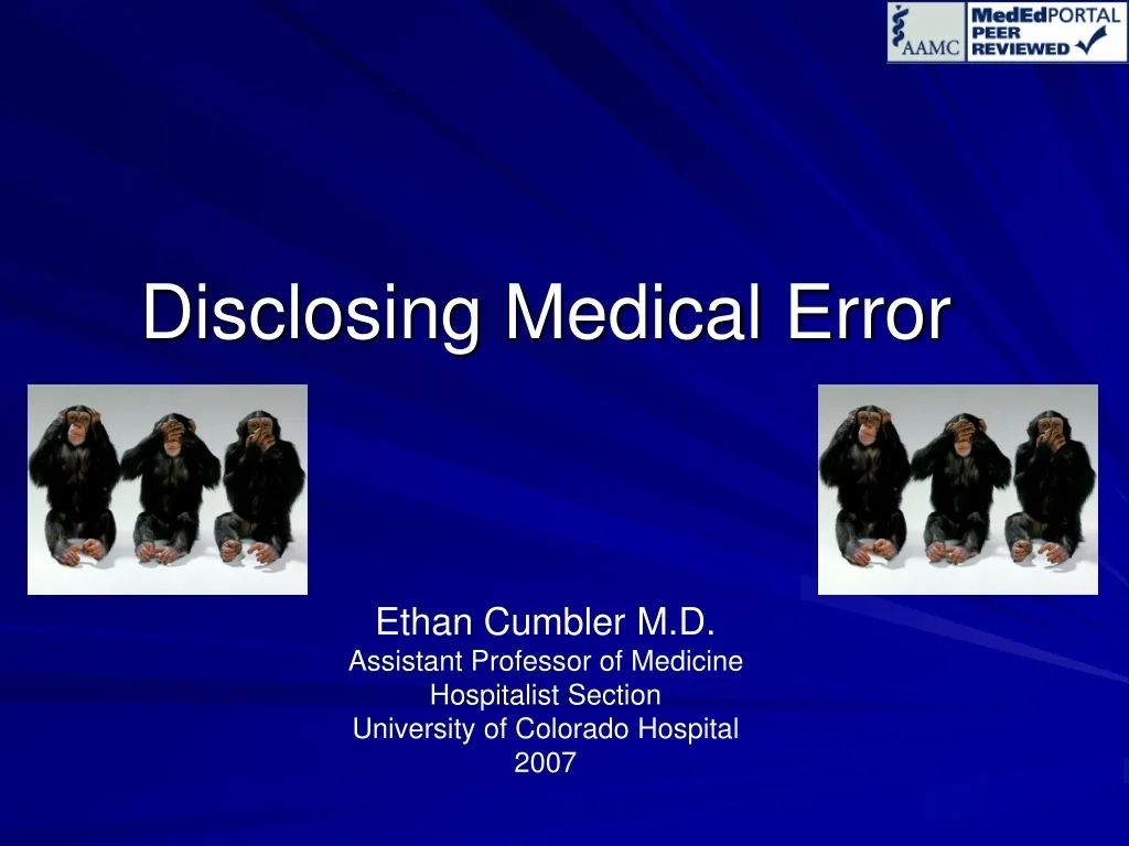 PPT - Disclosing Medical Error PowerPoint Presentation, free download ...