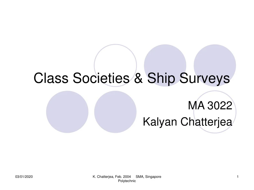 PPT - Importance of Classification Societies in Maritime Protection ...