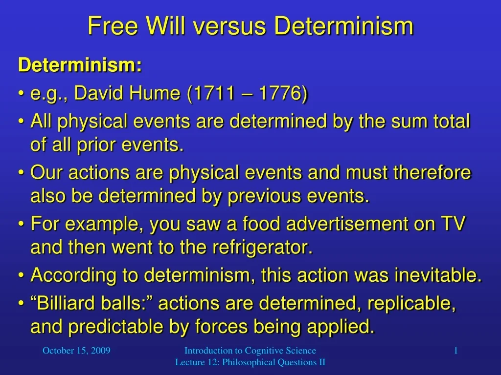 PPT - Free Will versus Determinism PowerPoint Presentation, free ...