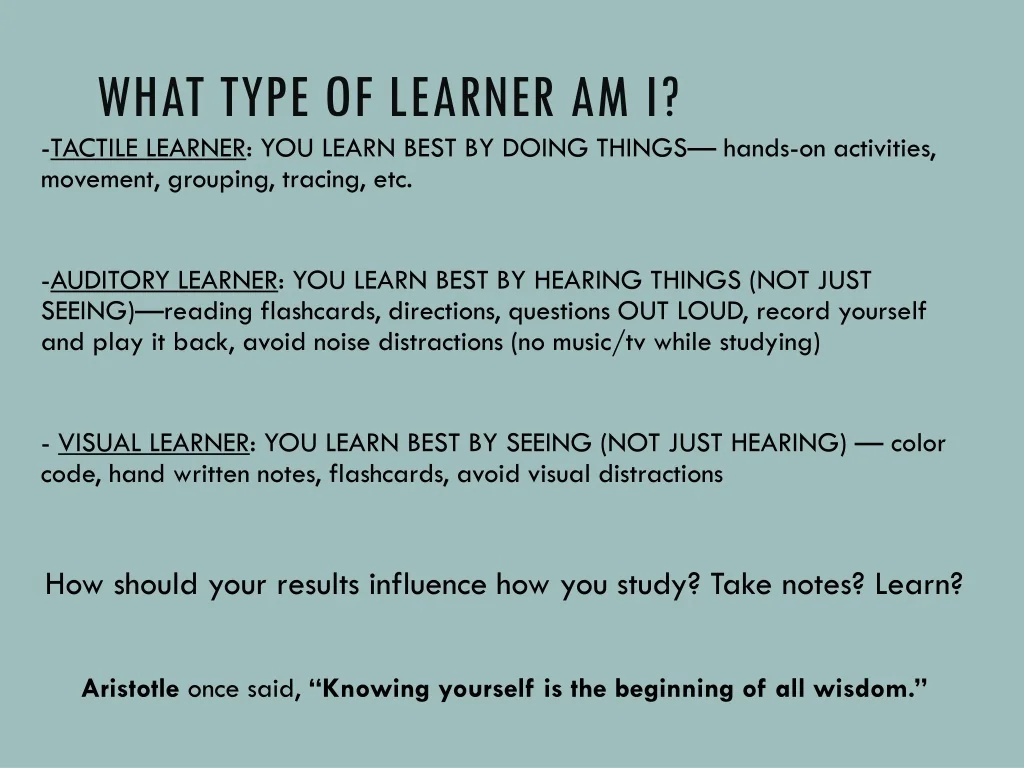PPT - What type of learner am i ? PowerPoint Presentation, free ...