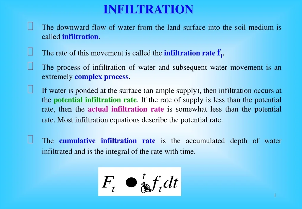 PPT - Understanding Infiltration Process in Soil: Factors and Models ...