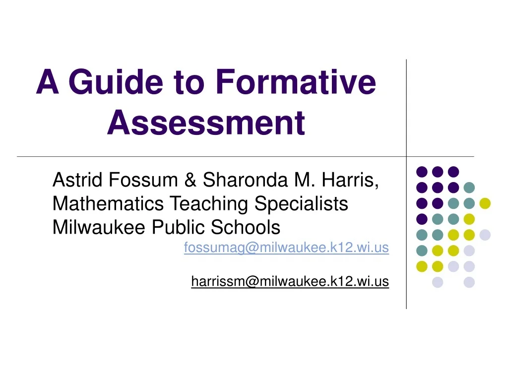 PPT - A Guide to Formative Assessment PowerPoint Presentation, free ...