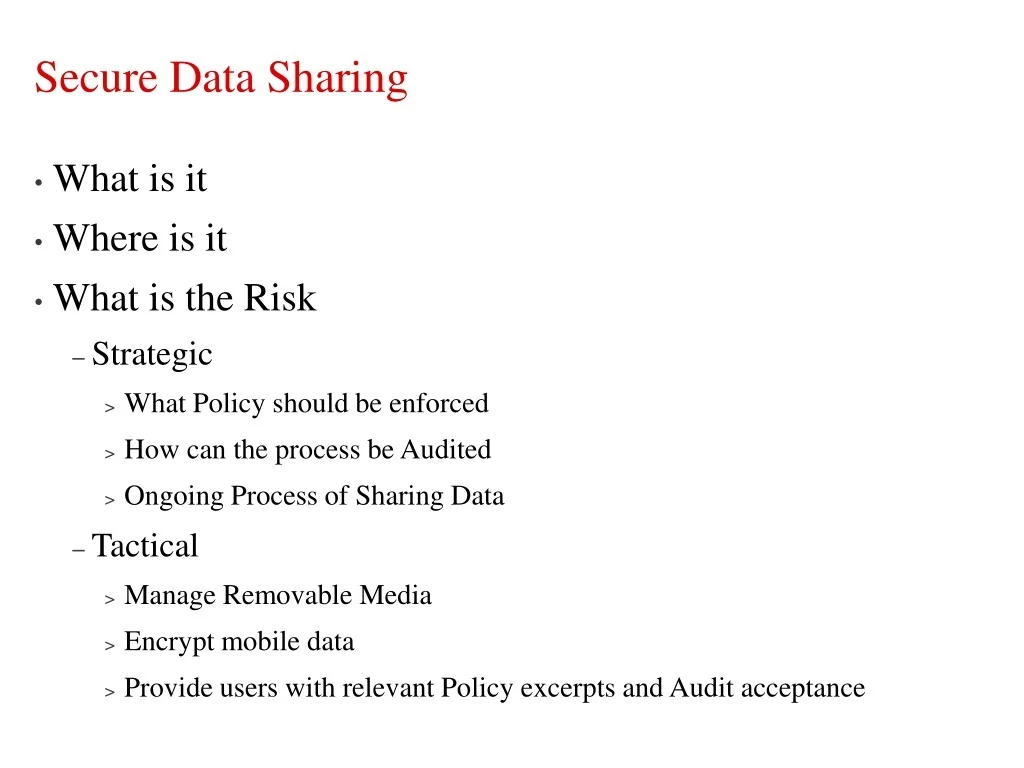 PPT - Secure Data Sharing Strategy and Policy Enforcement PowerPoint ...
