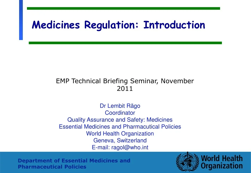 PPT - Medicines Regulation: Introduction PowerPoint Presentation, free ...