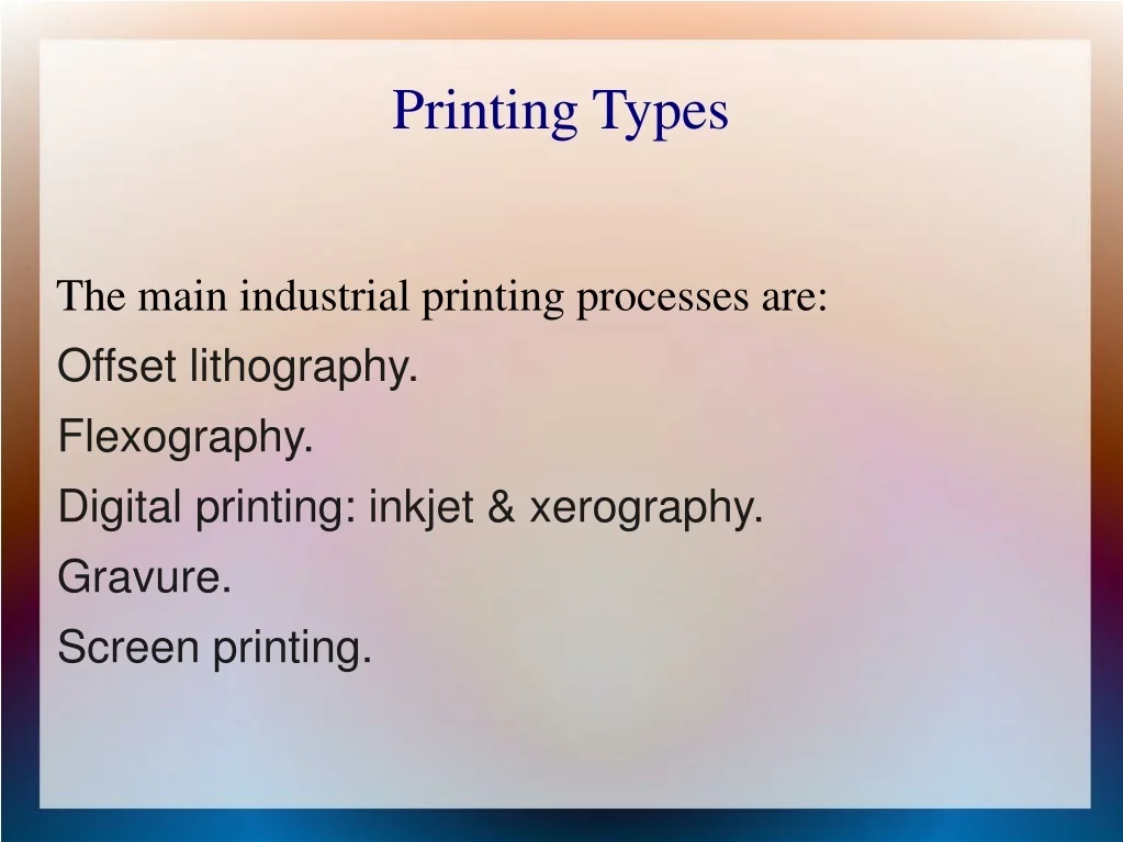 PPT - Exploring Industrial Printing Techniques PowerPoint Presentation ...