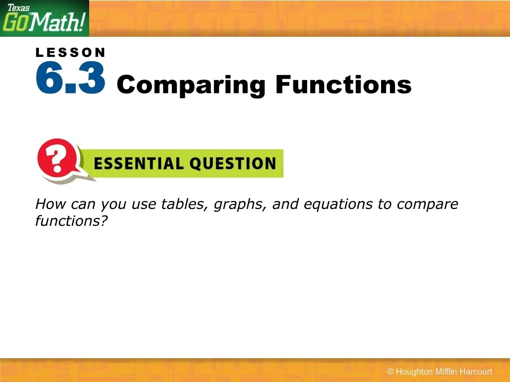 PPT - Comparing Functions PowerPoint Presentation, free download - ID ...