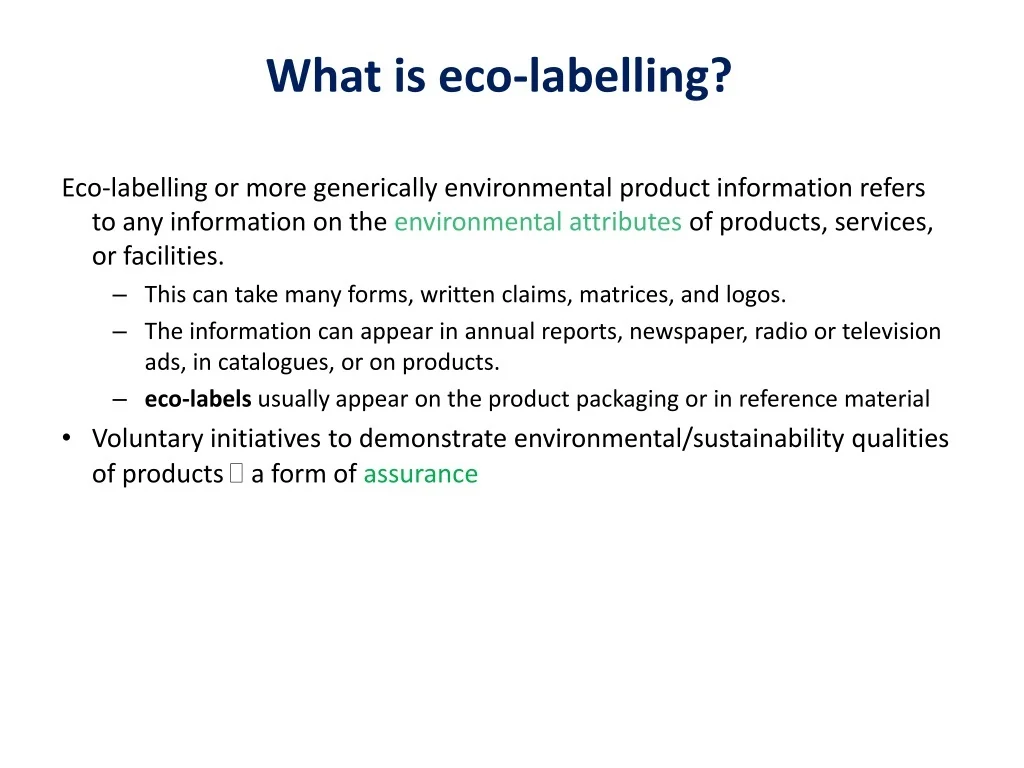 PPT - What is eco- labelling ? PowerPoint Presentation, free download ...