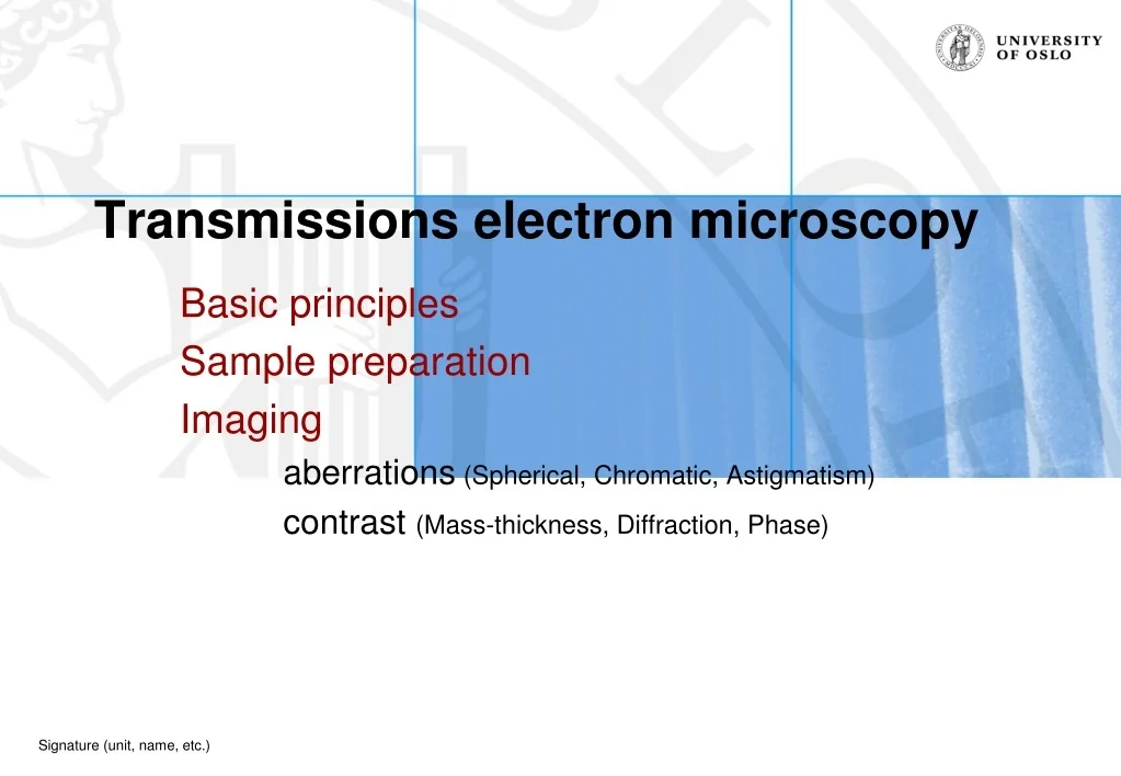 PPT - Introduction to Transmission Electron Microscopy and Sample ...