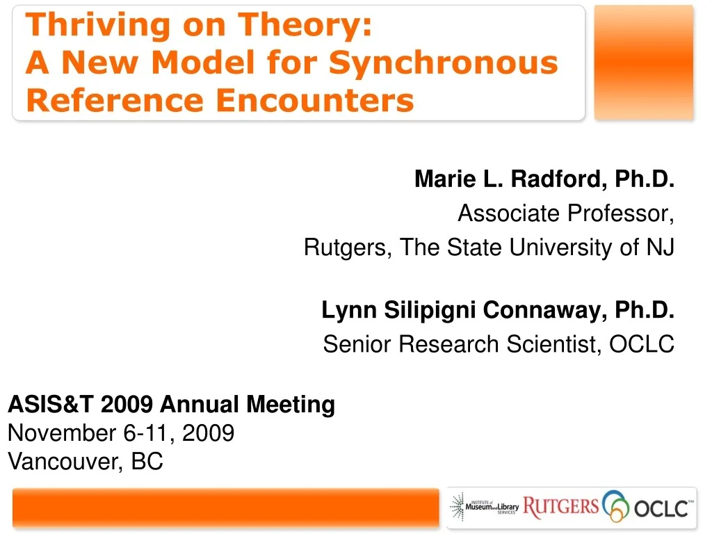 PPT - Thriving on Theory: A New Model for Synchronous Reference ...