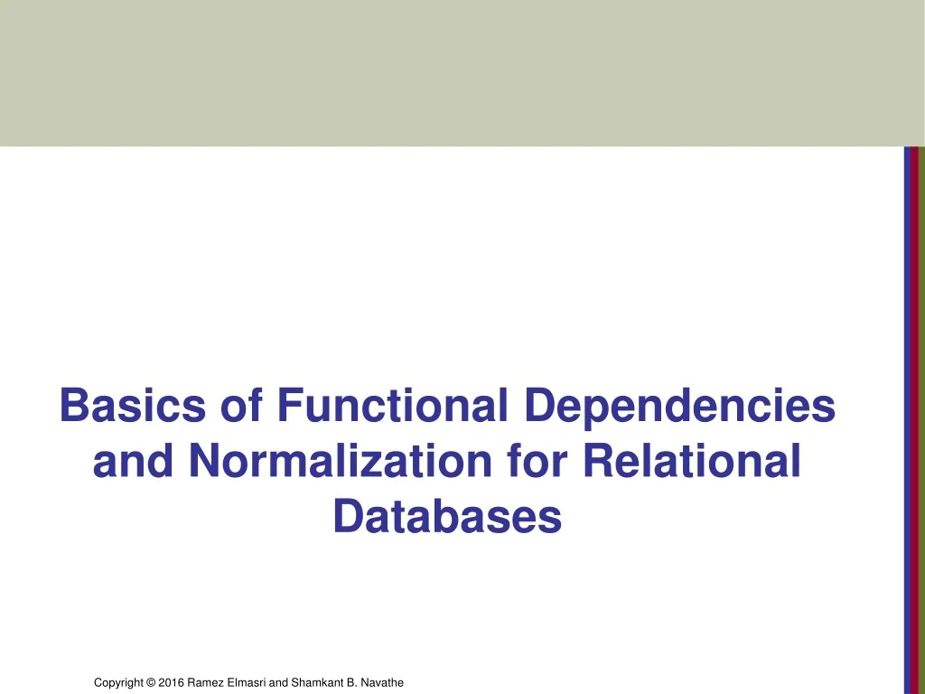 Ppt Basics Of Relational Database Design Functional Dependencies