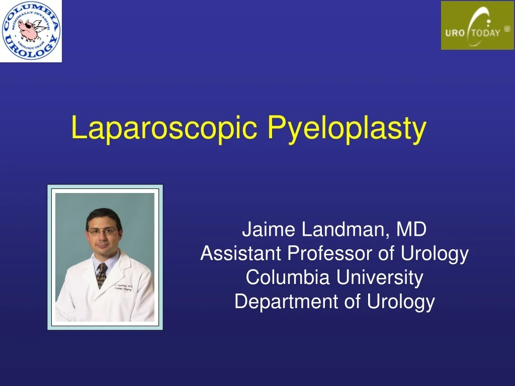 PPT - Laparoscopic Pyeloplasty by Jaime Landman, MD PowerPoint ...