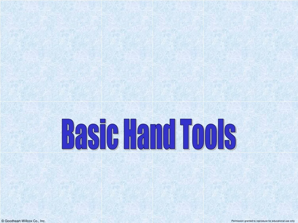 PPT - Basic Hand Tools PowerPoint Presentation, free download - ID:9464244