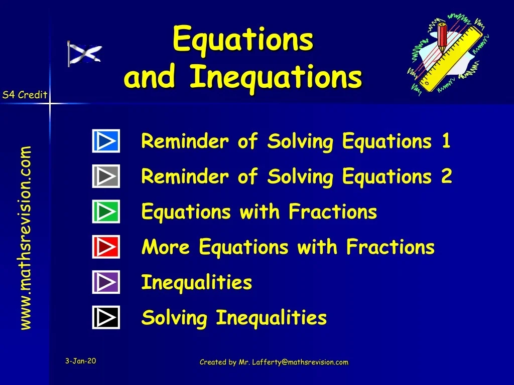 PPT - Equations and Inequations PowerPoint Presentation, free download ...