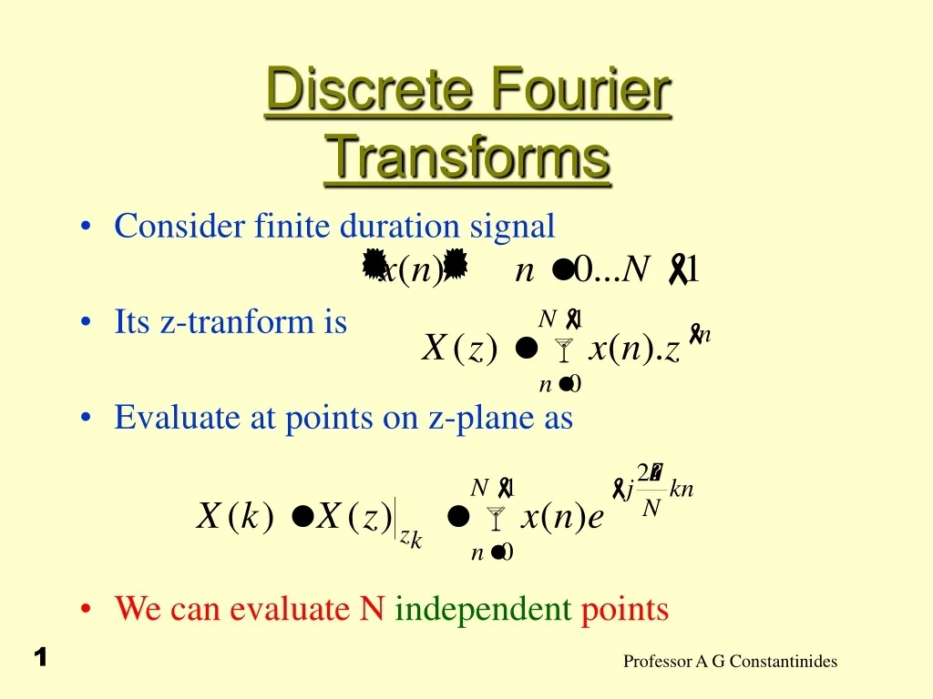 PPT - Discrete Fourier Transforms PowerPoint Presentation, free ...