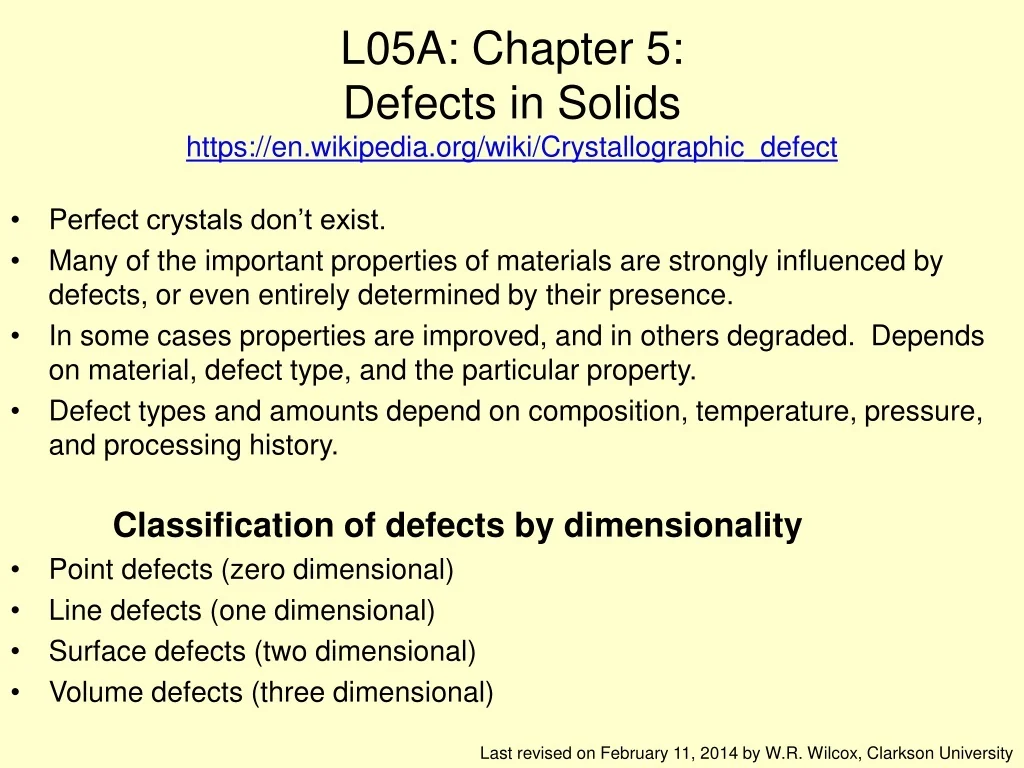 PPT - Crystallographic Defects in Solids PowerPoint Presentation, free ...