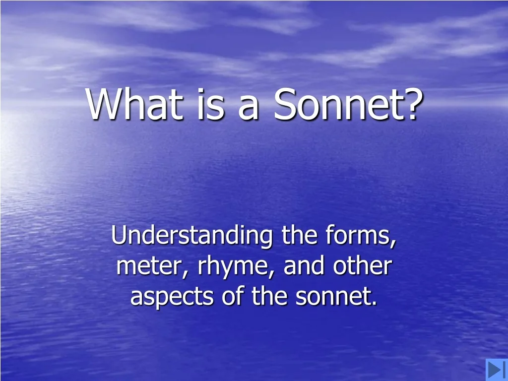 PPT - Understanding the Sonnet Form PowerPoint Presentation, free ...