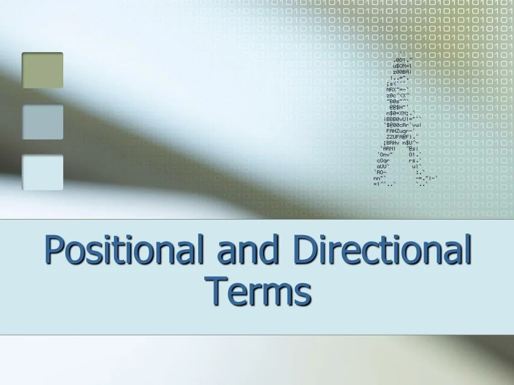 PPT - Positional and Directional Terms PowerPoint Presentation, free ...