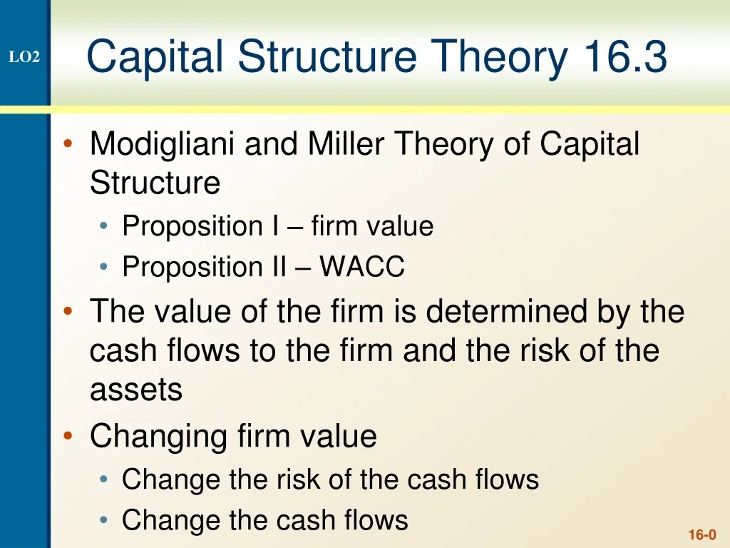 PPT - Capital Structure Theory 16.3 PowerPoint Presentation, free ...