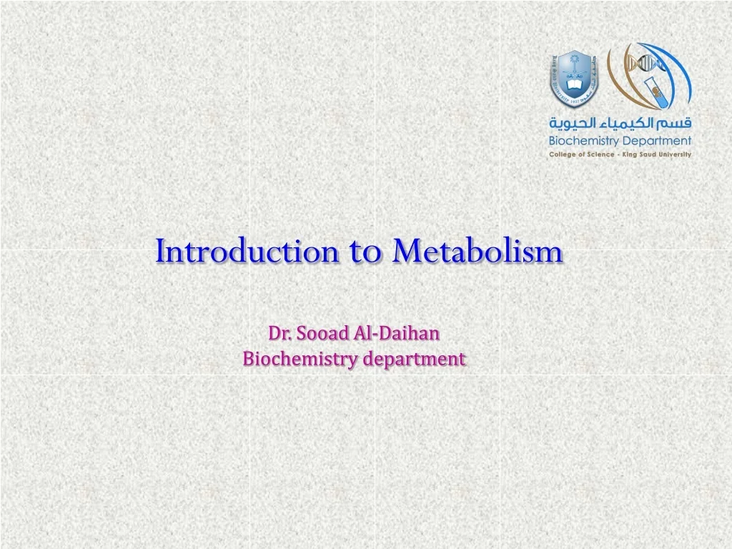 PPT - Introduction to Metabolism PowerPoint Presentation, free download ...