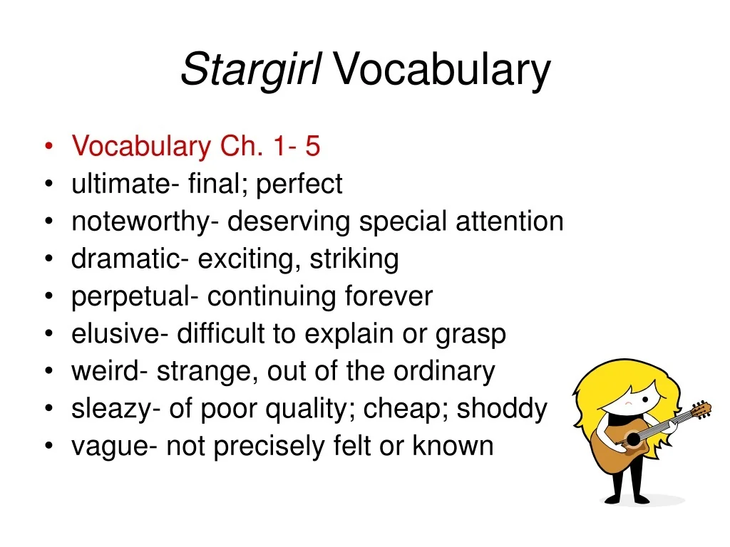 PPT - Stargirl Vocabulary PowerPoint Presentation, free download - ID ...