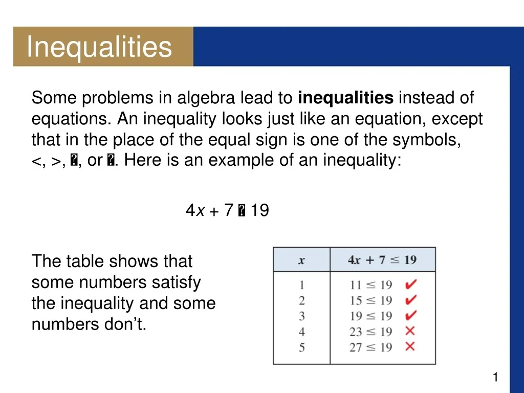 PPT - Inequalities PowerPoint Presentation, free download - ID:9475136