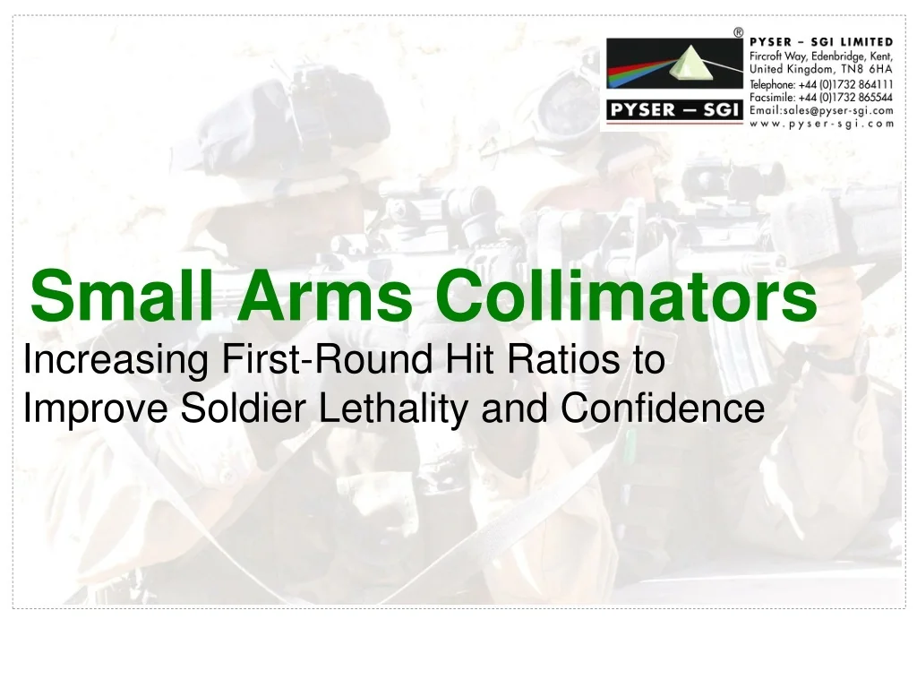PPT - Enhancing Soldier Lethality with Francis Barker Small Arms ...