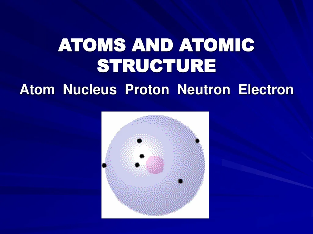 PPT - ATOMS AND ATOMIC STRUCTURE Atom Nucleus Proton Neutron Electron ...