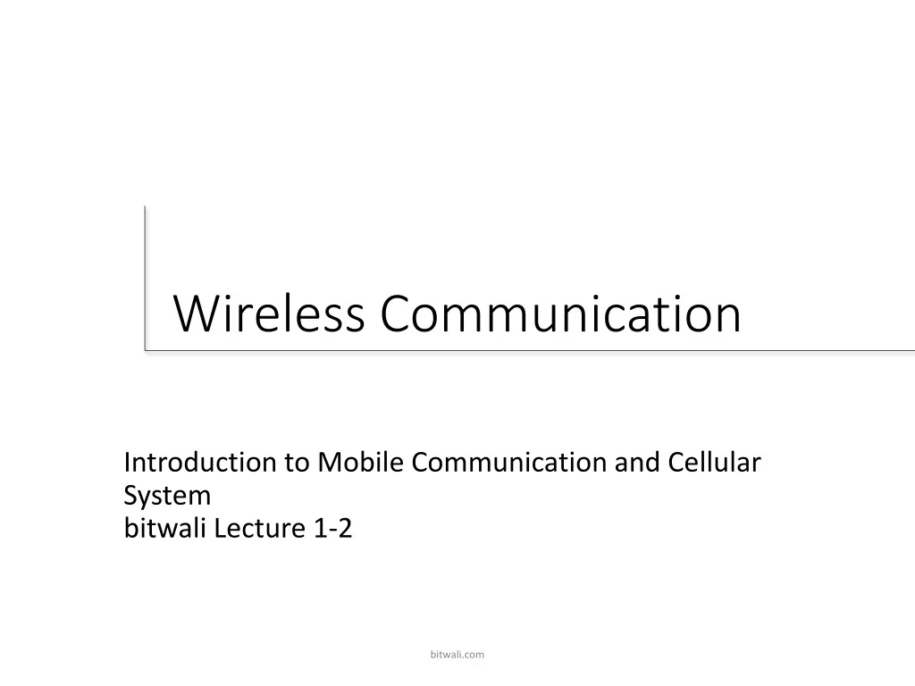 PPT - Wireless Communication PowerPoint Presentation, free download ...