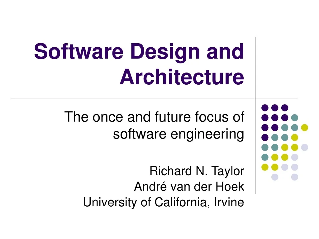 PPT - Software Design and Architecture PowerPoint Presentation, free ...
