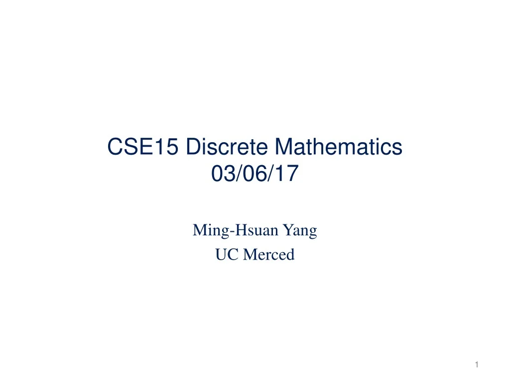 PPT - Efficient Algorithms in Discrete Mathematics PowerPoint ...