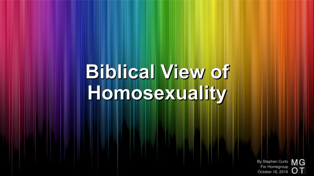 Ppt A Biblical View Of Homosexuality Powerpoint Presentation Free