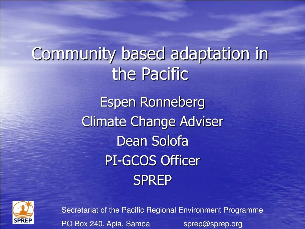 PPT - Community based adaptation in the Pacific PowerPoint Presentation ...