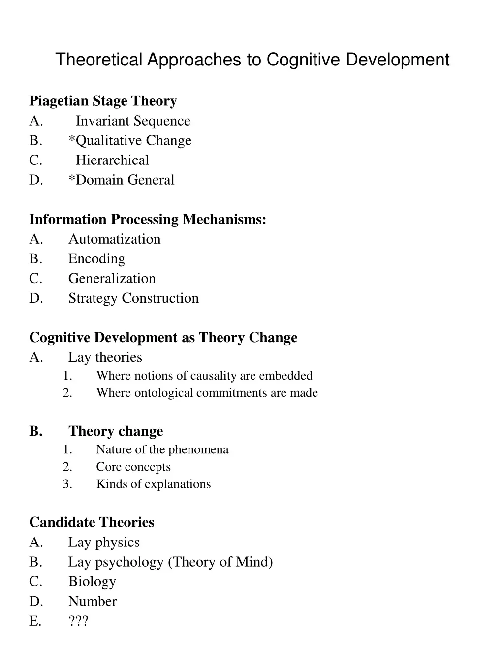 PPT - Cognitive Development Theories: From Piagetian Stages to Lay ...