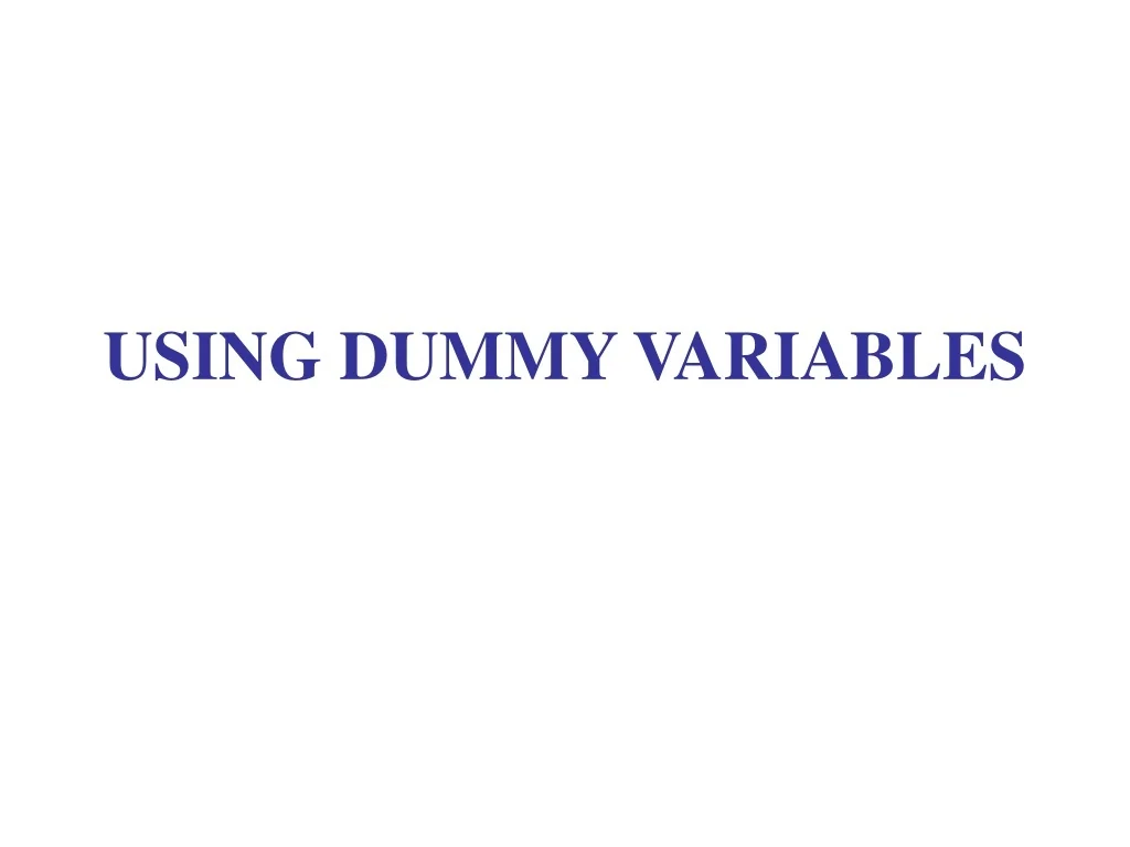 PPT - Relationship Types Through Dummy Variables PowerPoint ...