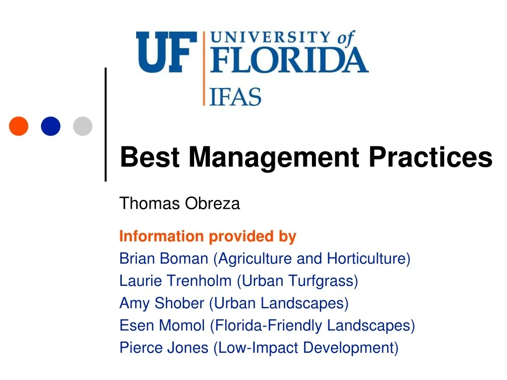 PPT - Florida Best Management Practices (BMP) Program Overview ...