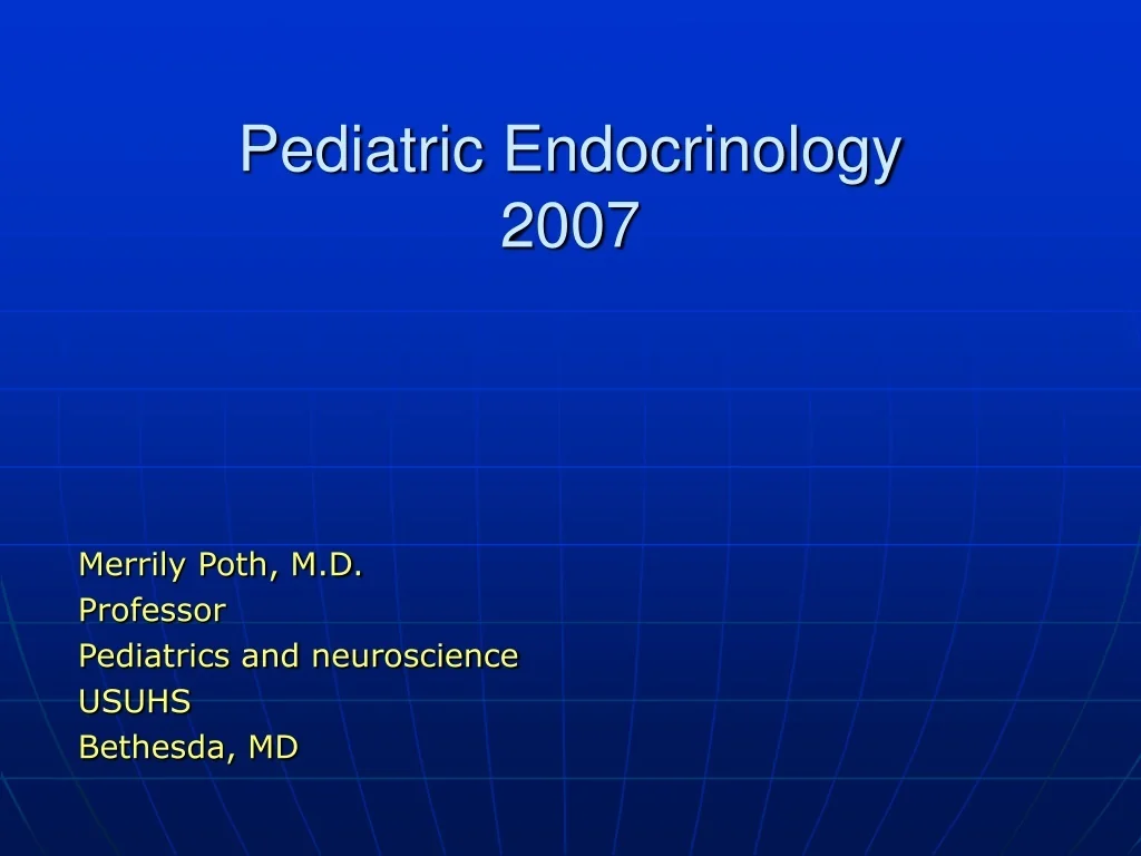 Ppt Pediatric Endocrinology 2007 Powerpoint Presentation Free
