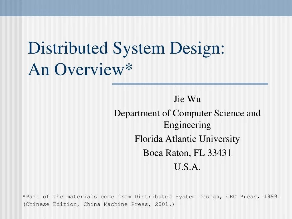 PPT - Distributed System Design: Overview & Scaling Techniques ...