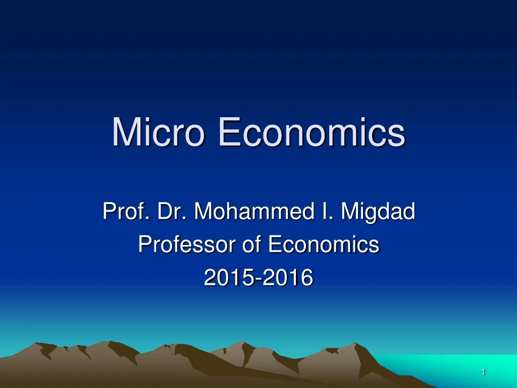 PPT - Microeconomics Fundamentals: Theory and Applications PowerPoint ...