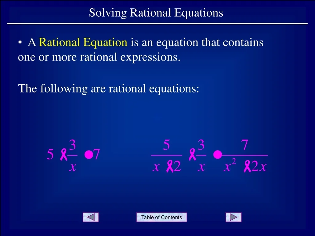 PPT - Mastering Rational Equations: Solving Techniques and Examples ...