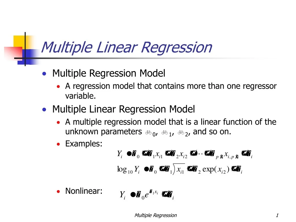 PPT - Multiple Linear Regression Model: Analysis & Interpretation PowerPoint Presentation - ID ...