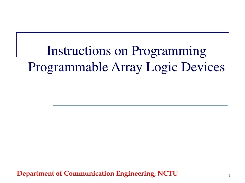 PPT - Programming Guide for Lattice GAL20V8B at Department of ...