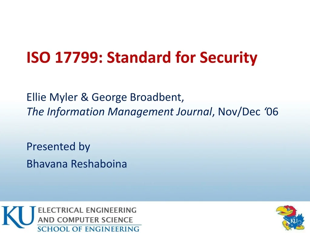 PPT - Implementing ISO 17799 Framework for Information Security ...