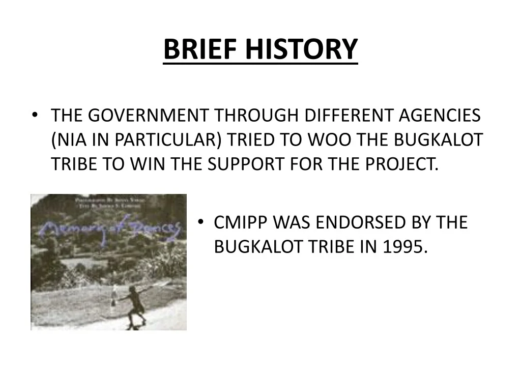 PPT - Bugkalot Tribe's Demands: A Brief History of Negotiation for ...