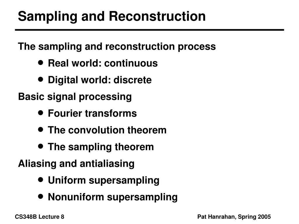 PPT - Sampling and Reconstruction PowerPoint Presentation, free ...